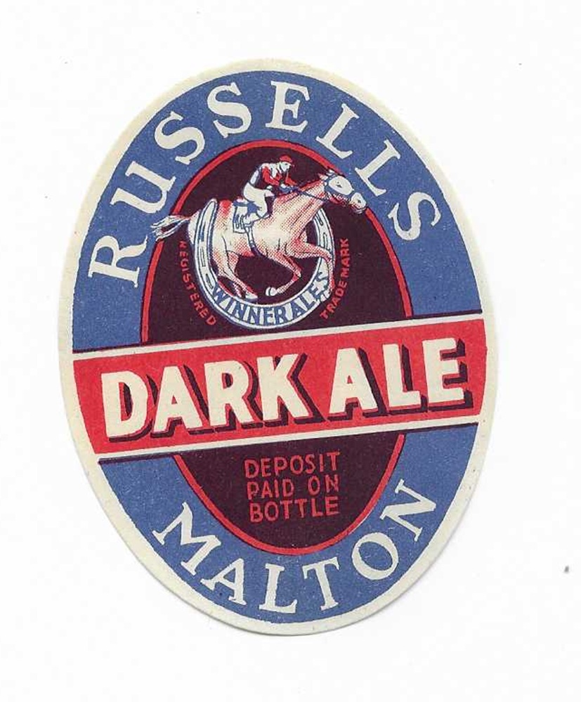 RUSSELLS OF MALTON – DARK ALE – SEE BOTH PICS – British Beer Labels