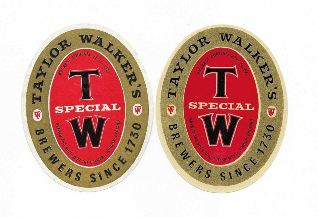 TAYLOR WALKER 12FL OZS AND 22 1/2FL OZS – LARGER SIZE – 101mm TALL ...
