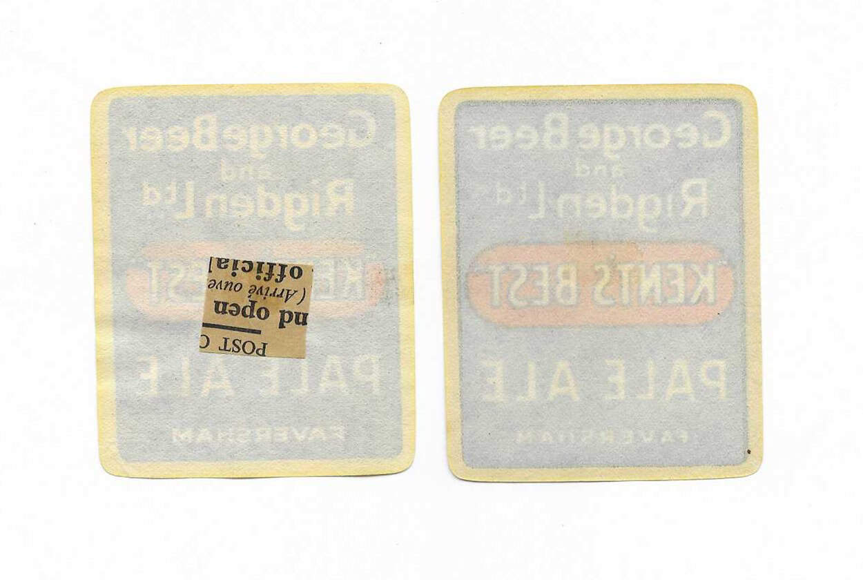 GEORGE BEER & RIGDEN – PALE ALE PAIR – SEE 3 PICS – British Beer Labels