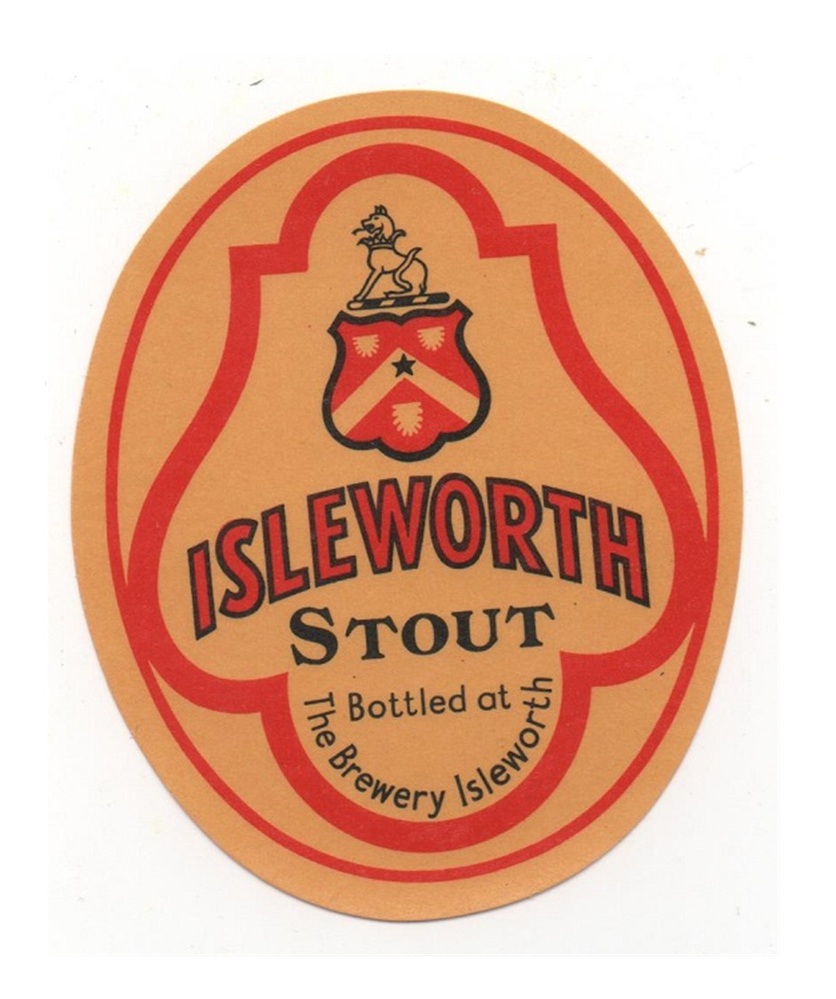 ISLEWORTH STOUT – MATT (A) 79mm TALL – BLACK STAR – British Beer Labels