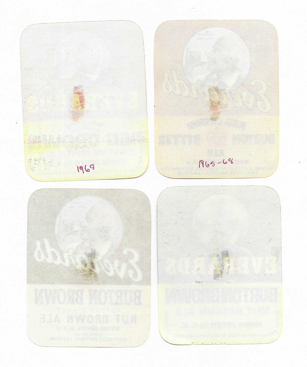 EVERARDS OF LEICESTER – 4 DIFF. RECTANGLE CONTENTS – ALL 19 1/3 FL.OZS ...