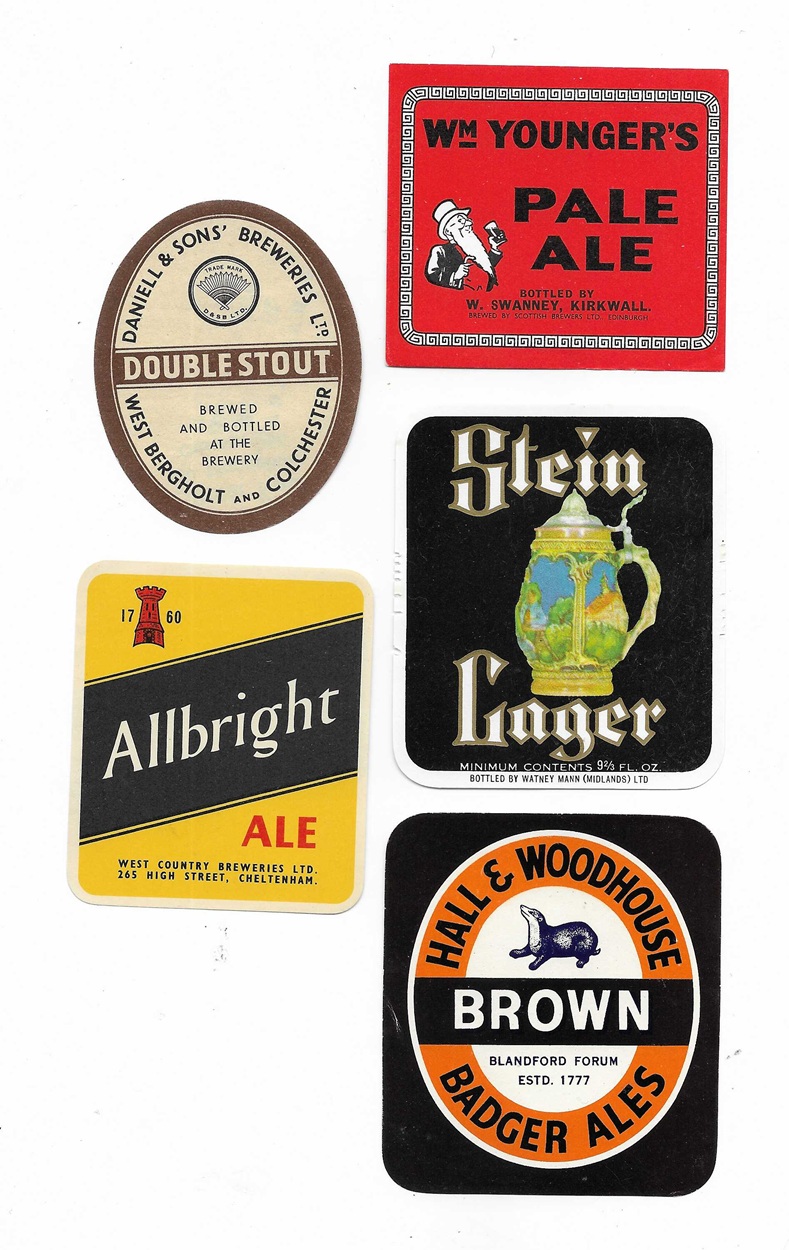 ODD GROUP OF 5 LABELS – D – British Beer Labels