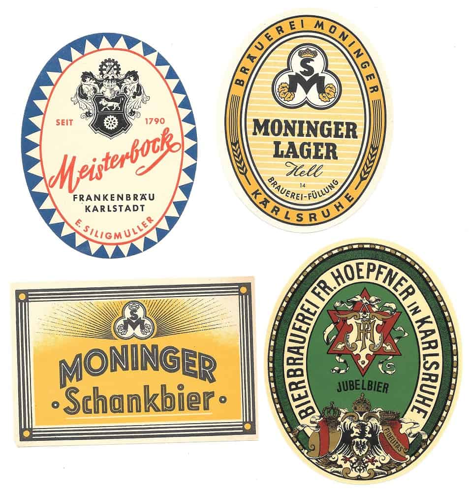 GERMANY – KARLSRUHE – MONINGER B. RECTANGLE LABEL HAS COLLECTORS STAMP ...