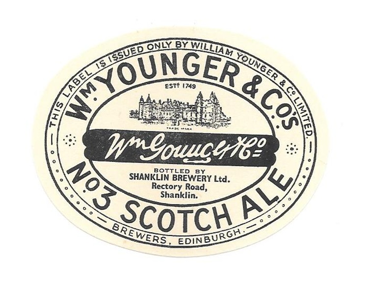 YOUNGER Wm. – SHANKLIN – 55mm TALL – British Beer Labels