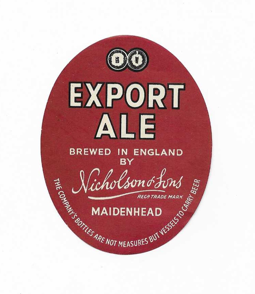NICHOLSON OF MAIDENHEAD – EXPORT ALE – British Beer Labels