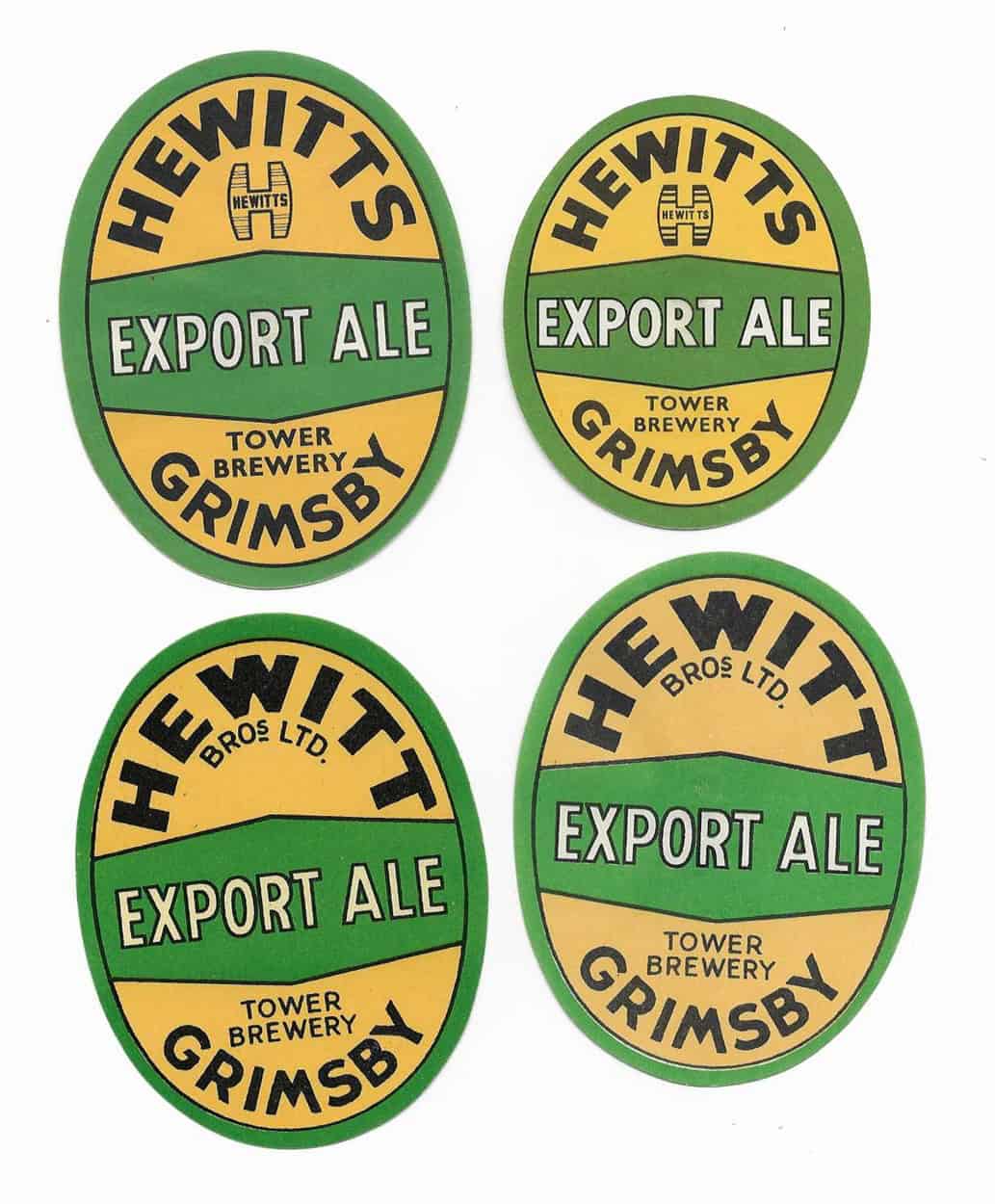 HEWITT GROUP OF 4 DIFFERENT – (A GREEN ) – SEE BOTH PICS – British Beer ...