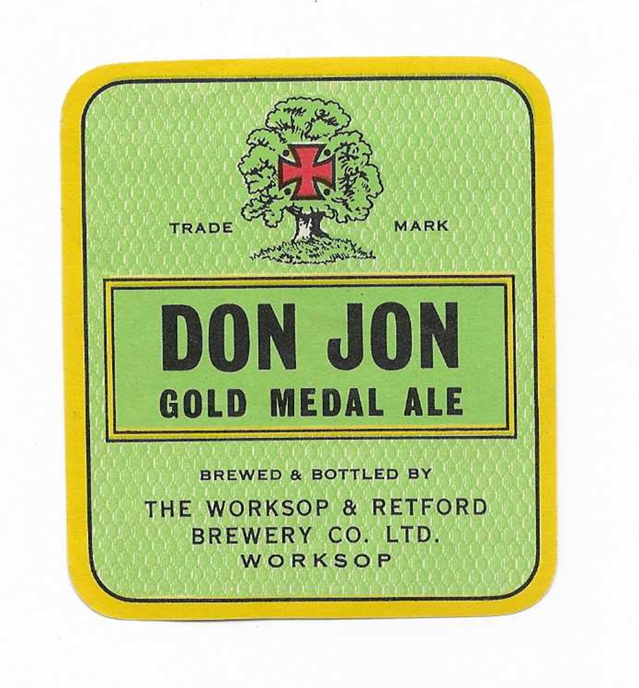 WORKSOP & RETFORD – DON JON GOLD MEDAL ALE – 77mm TALL – SEE 2 PICS ...