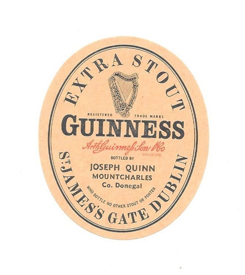 GUINNESS – QUINN OF MOUNTCHARLES – Co. DONEGAL – British Beer Labels