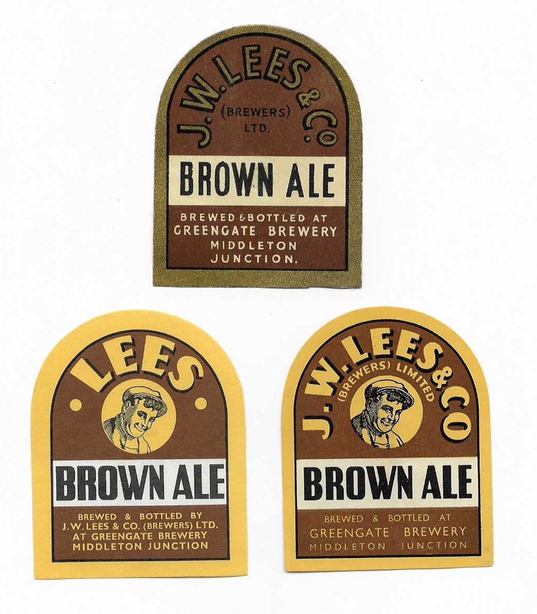 LEES GREENGATE BREWERYOF MIDDLETON JUNCTION – TRIO OF BROWN ALE – SEE ...