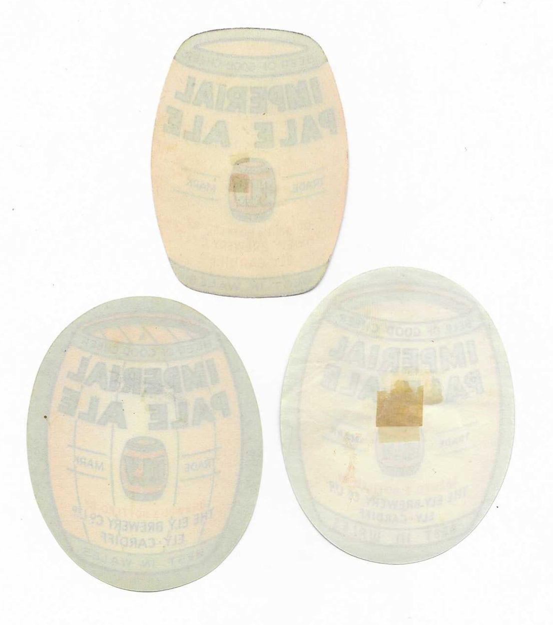 ELY – 3 DIFFERENT I.P.A. BARREL SHAPED LABELS – SEE BOTH PICS – British ...