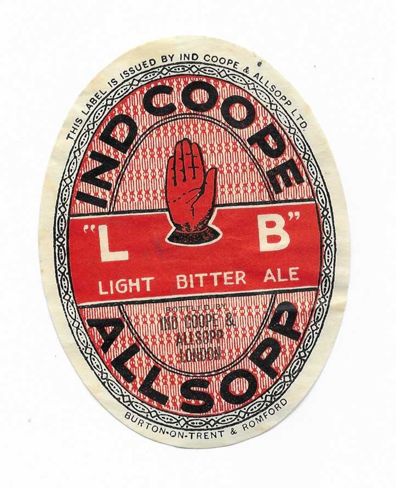 IND COOPE & ALLSOPP – LIGHT BITTER ALE – LONDON – LARGE SIZE – 95mm ...