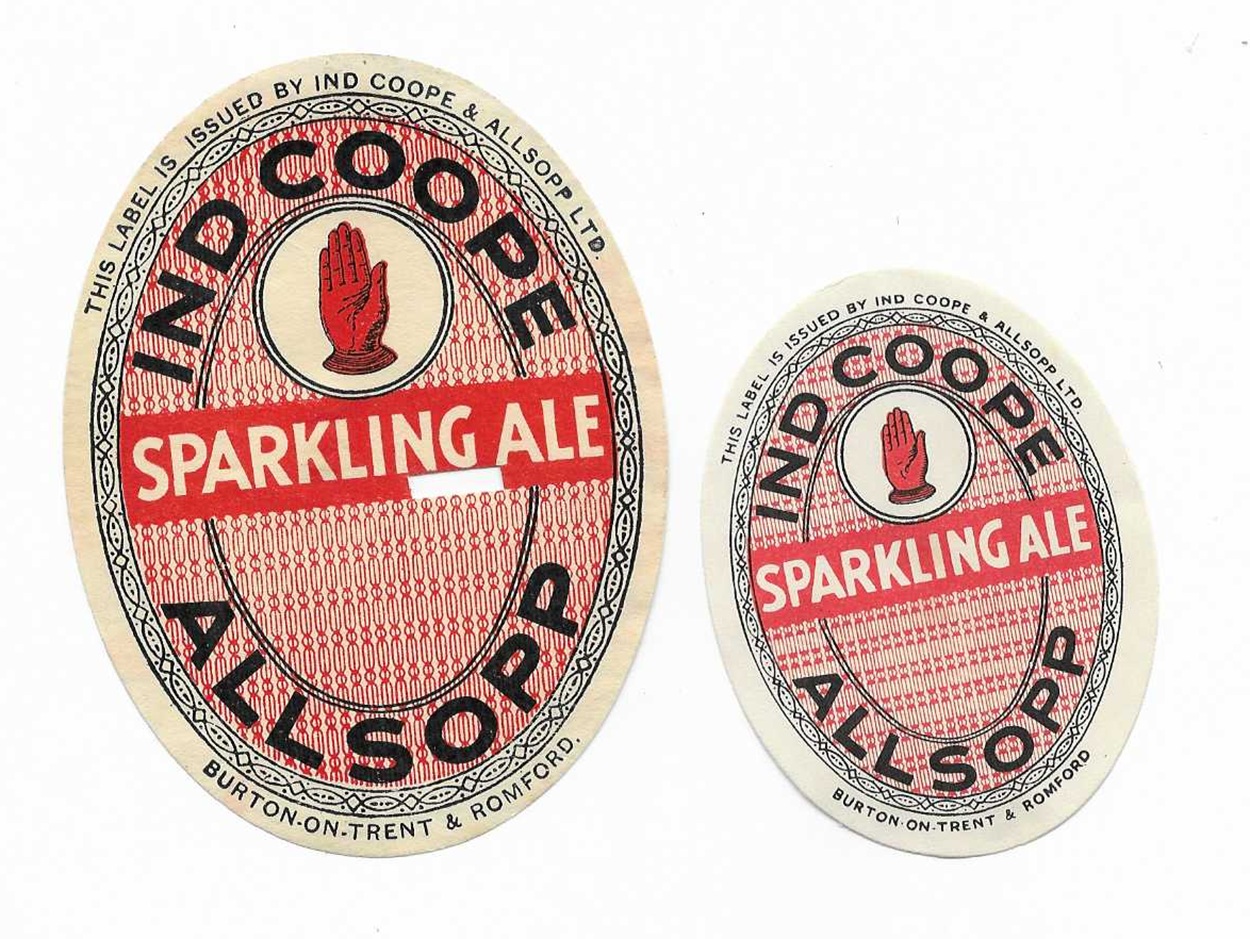 IND COOPE & ALLSOPP – SPARKLING ALE – 2 DIFFERENT – SMALL SIZE – 70mm ...