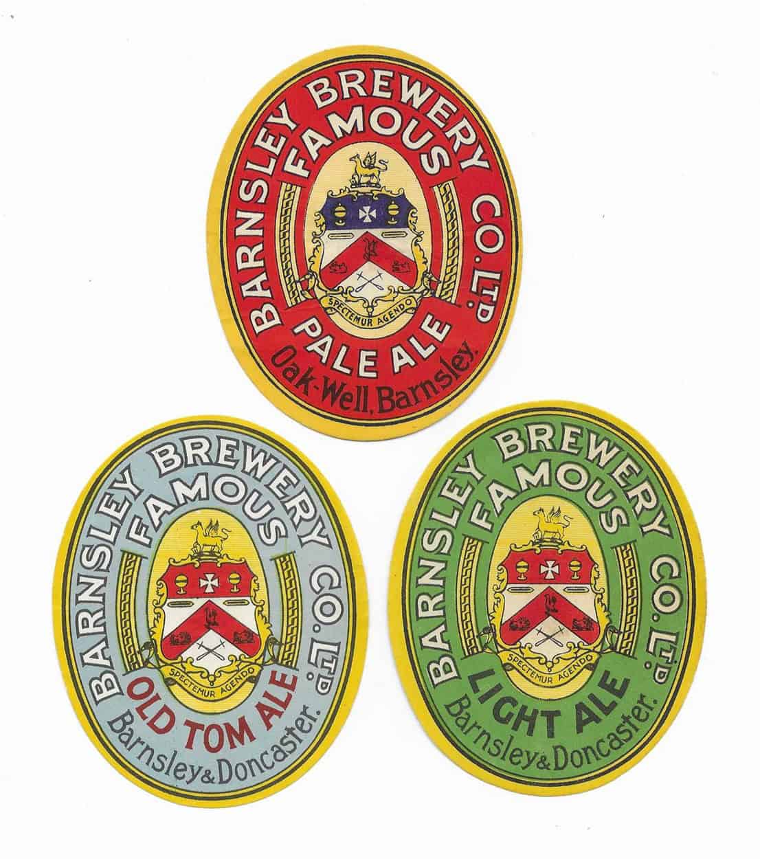 BARNSLEY TRIO – BARNSLEY & DONCASTER – SEE BOTH PICS – British Beer Labels