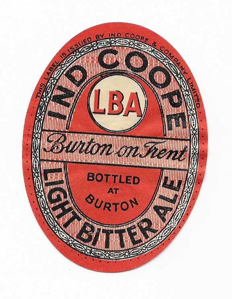 IND COOPE & ALLSOPP – LBA BOTTLED AT BURTON – 78mm TALL – SEE 2 PICS ...