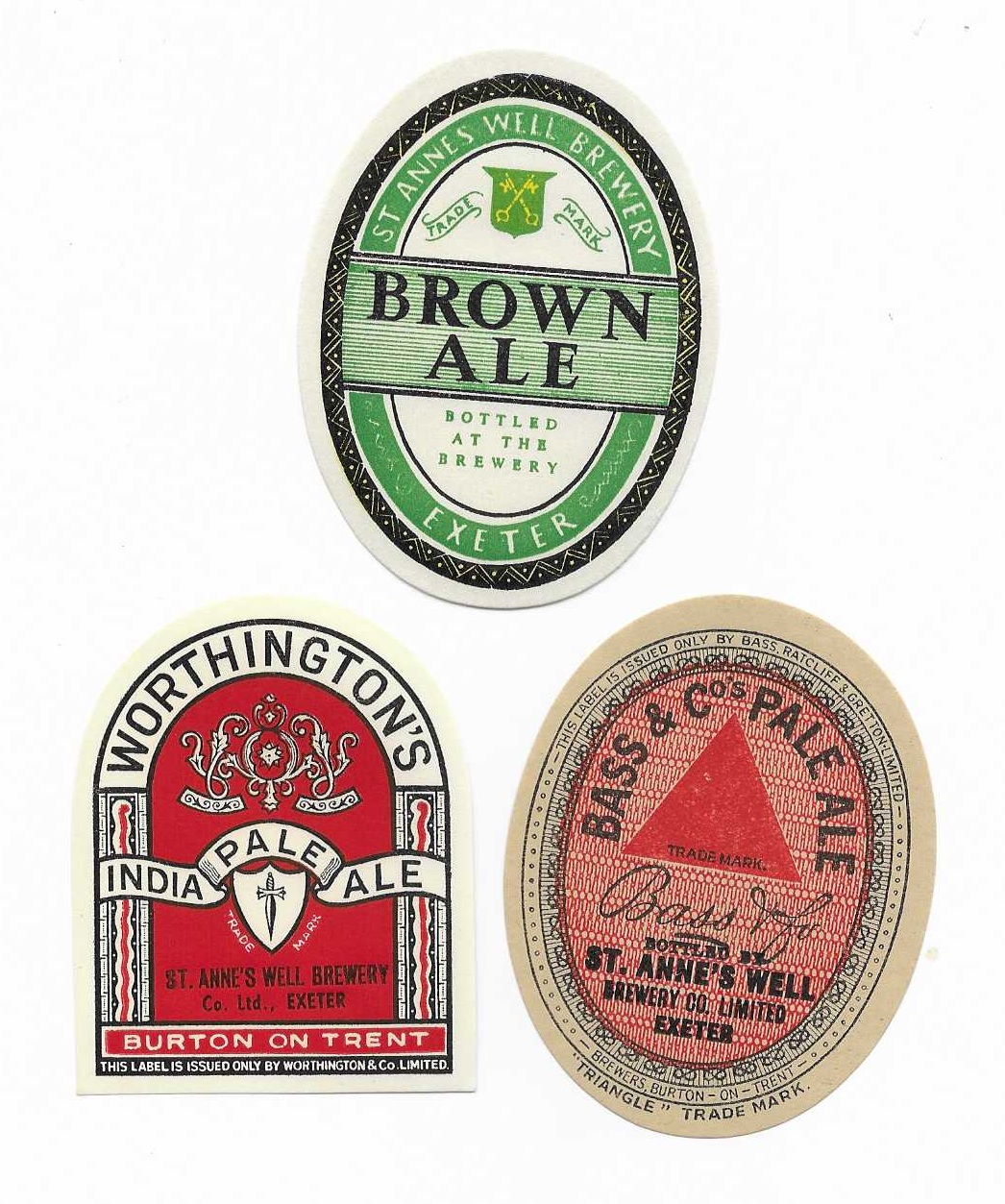 ST. ANNE’S WELL BREWERY – GROUP OF 3 DIFFERENT – British Beer Labels