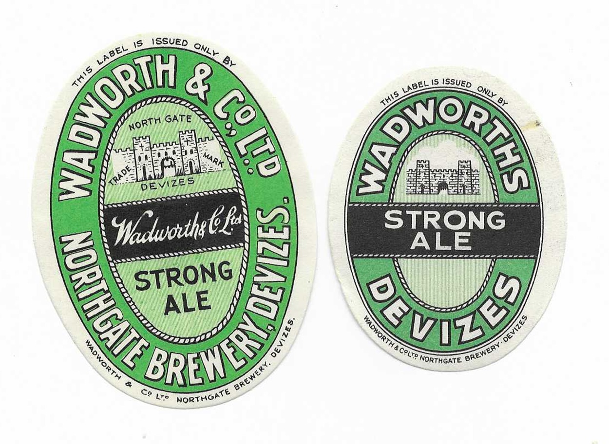 WADWORTH OF DEVIZES – STRONG ALE PAIR – SEE BOTH PICS – British Beer Labels