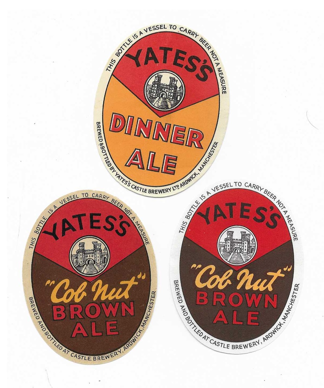 YATES OF ARDWICK MANCHESTER – GROUP OF 3 – SLIGHT STICKY ON BACK BUT ...
