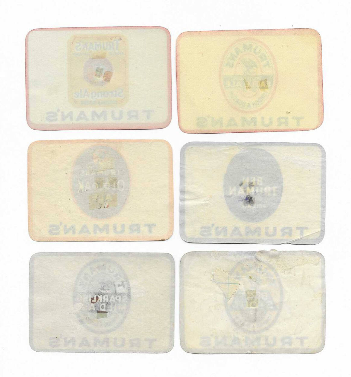 TRUMAN GROUP OF 6 SMALL WAR TIME LABELS – 46mm TALL – SEE BOTH SCANS ...