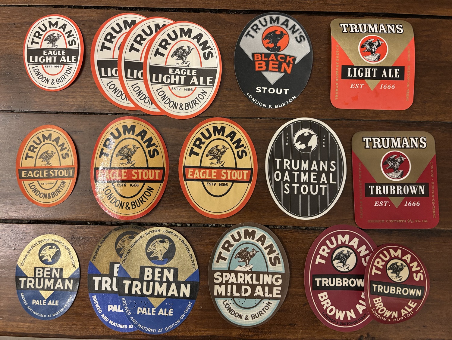 TRUMAN – NICE GROUP OF BEER LABELS – British Beer Labels