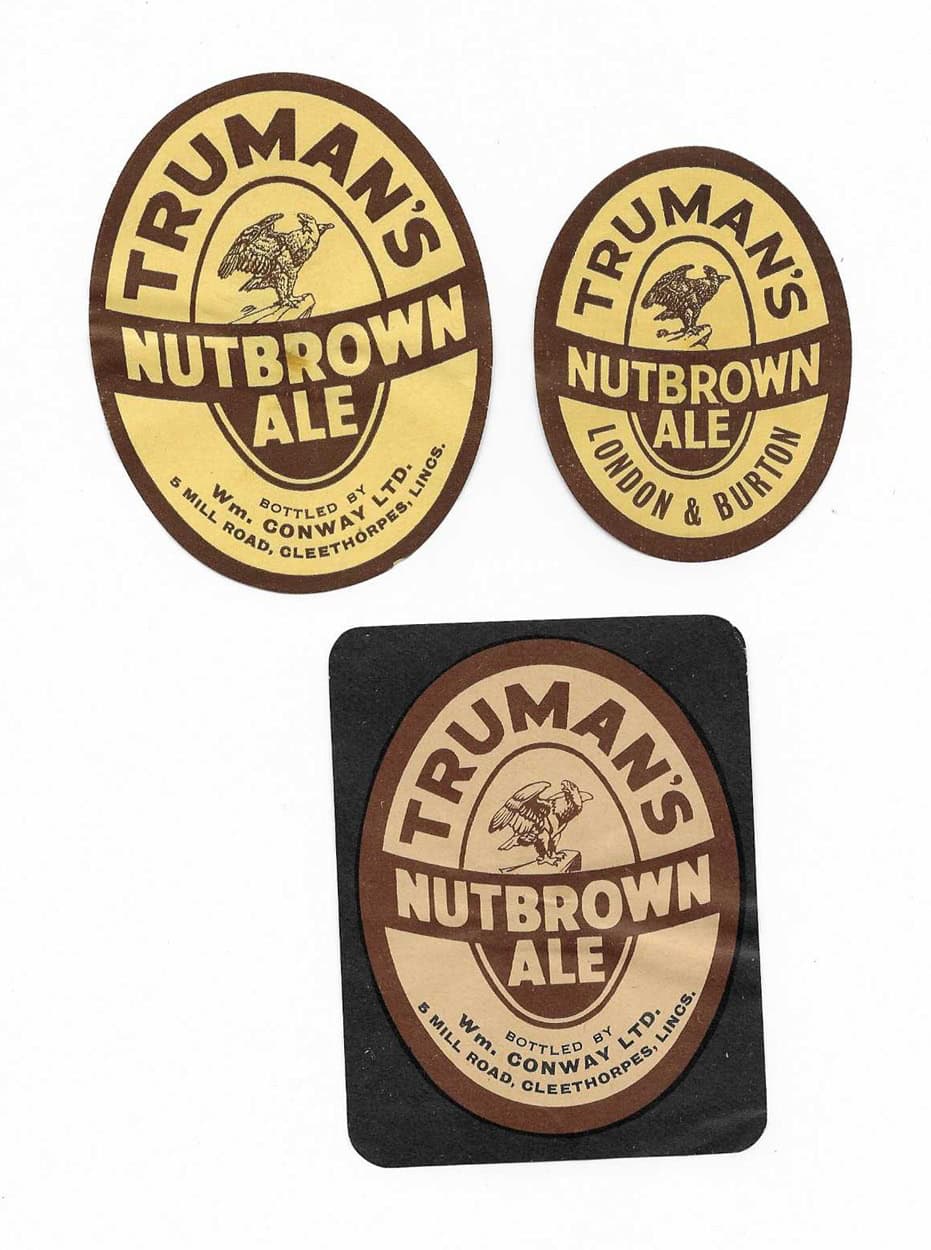TRUMAN NUT BROWN ALE TRIO – 2 X CONWAY (OVAL IS 82mm TALL ) OF ...