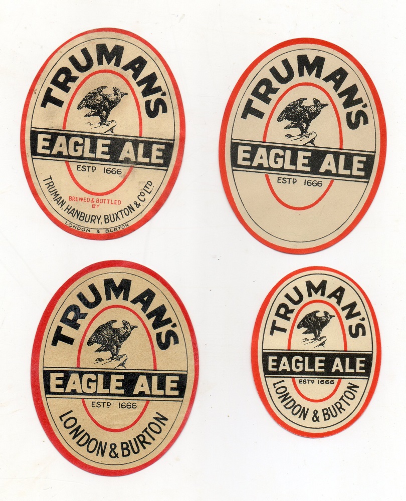 TRUMAN EAGLE ALE 4 DIFFERENT – 3 ARE APPROX. 81mm TALL – British Beer ...