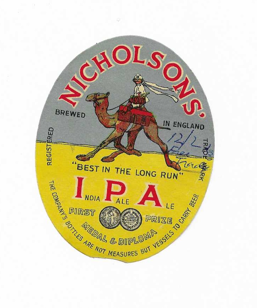 NICHOLSONS INDIA PALE ALE (SHINY) – CAMEL – PIECE MISSING AT BOTTOM AND ...