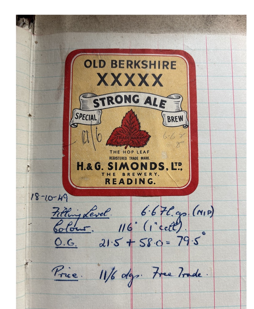SIMONDS XXXXX STRONG ALE LABEL DATED 1949 – THIS PIC SHOWS IT BEFORE I ...