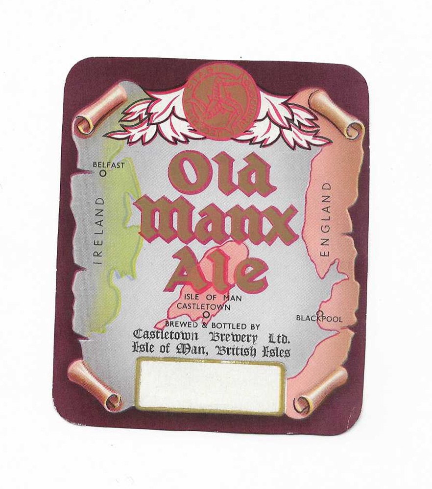 CASTLETOWN – ISLE OF MAN – OLD MANX ALE – 90mm TALL – British Beer Labels