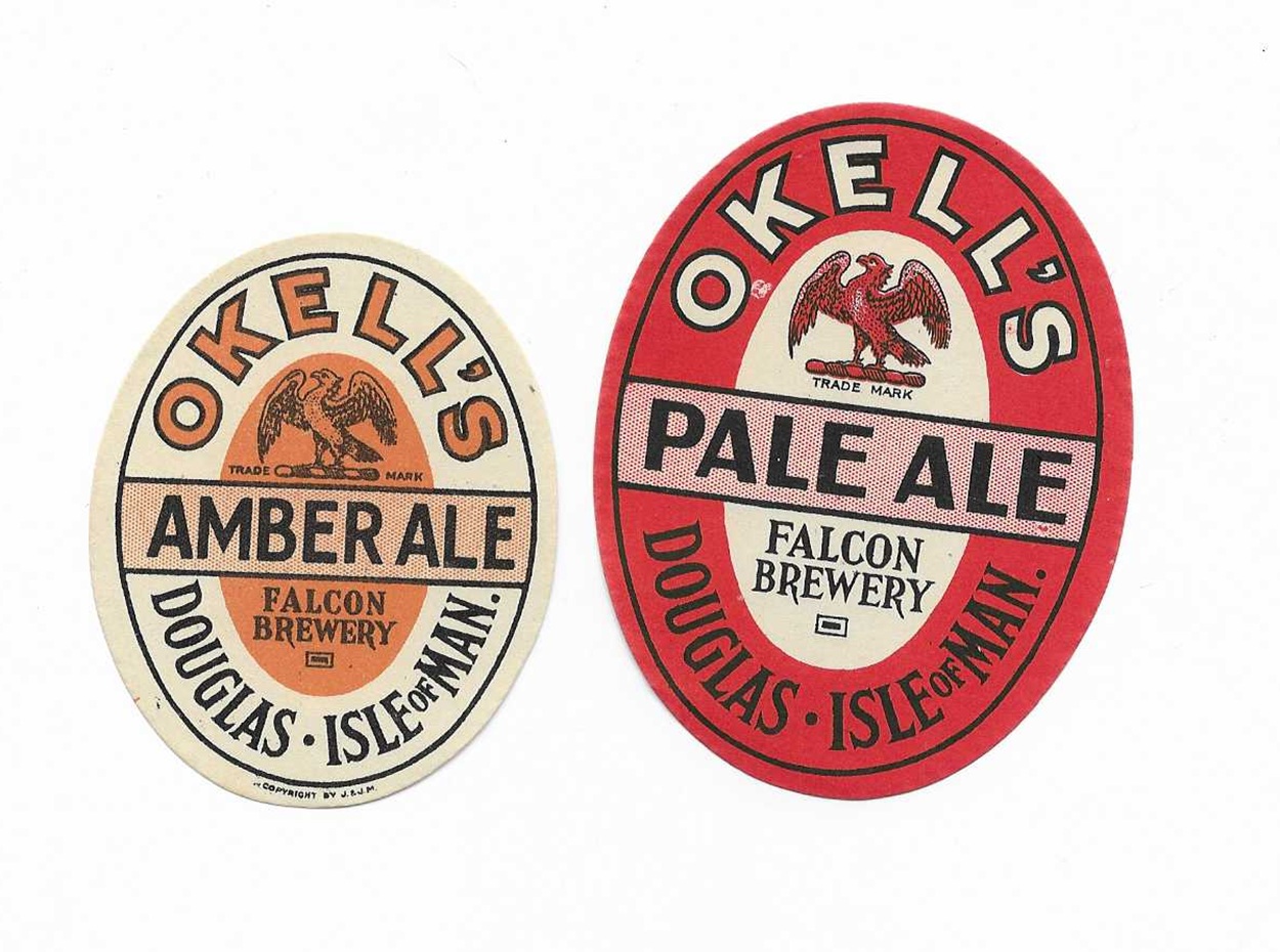 OKELL ODD PAIR OF PRE CONTENTS OVAL LABELS – ISLE OF MAN – British Beer ...