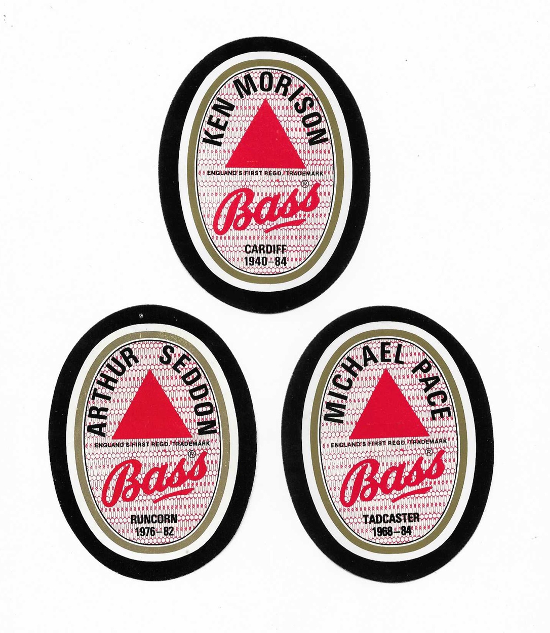 BASS – NAMED LARGE OVALS – 91mm TALL – MORISON PACE SEDDON – British ...