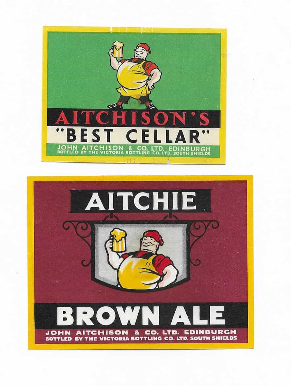 JOHN AITCHISON ODD PAIR – SEE BOTH PICS – British Beer Labels