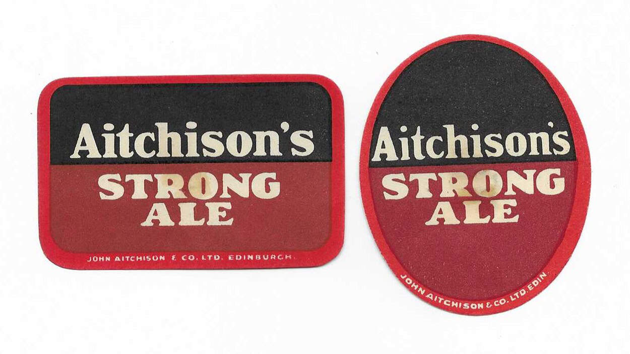 JOHN AITCHISON – STRONG ALE PAIR – OVAL IS 69mm TALL – SEE BOTH PICS ...
