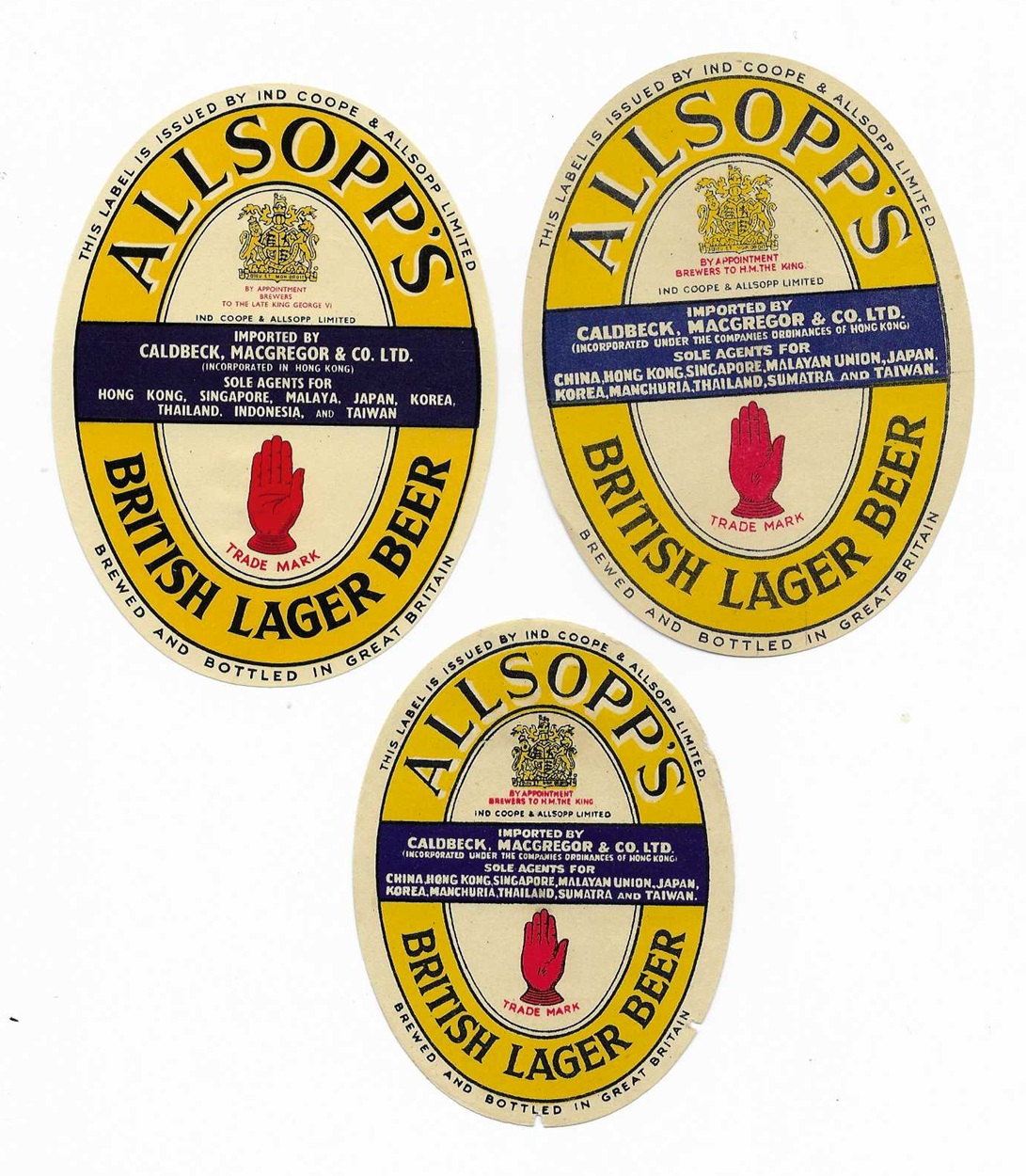 ALLSOPP’S YELLOW TRIO D – CALDBECK MACGREGOR – SEE BOTH PICS – British ...