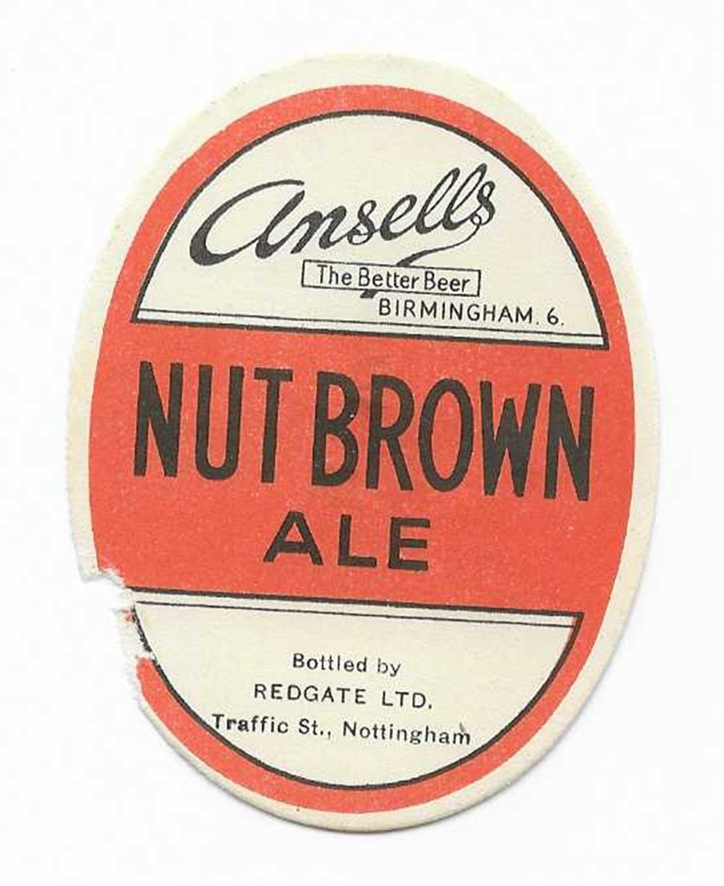 ANSELLS – REDGATE – POOR – 74mm TALL – SEE 2 PICS – British Beer Labels
