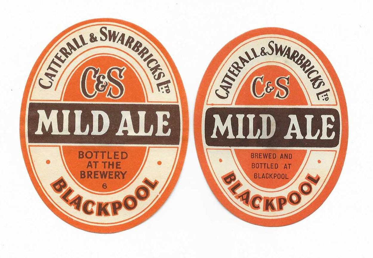 CATERRALL & SWARBRICKS OF BLACKPOOL – MILD ALE PAIR B – SEE BOTH PICS ...