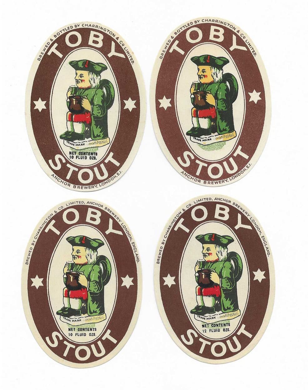 CHARRINGTON TOBY STOUT GROUP OF 4 DIFFERENT – APPROX 90mm TALL – SEE ...