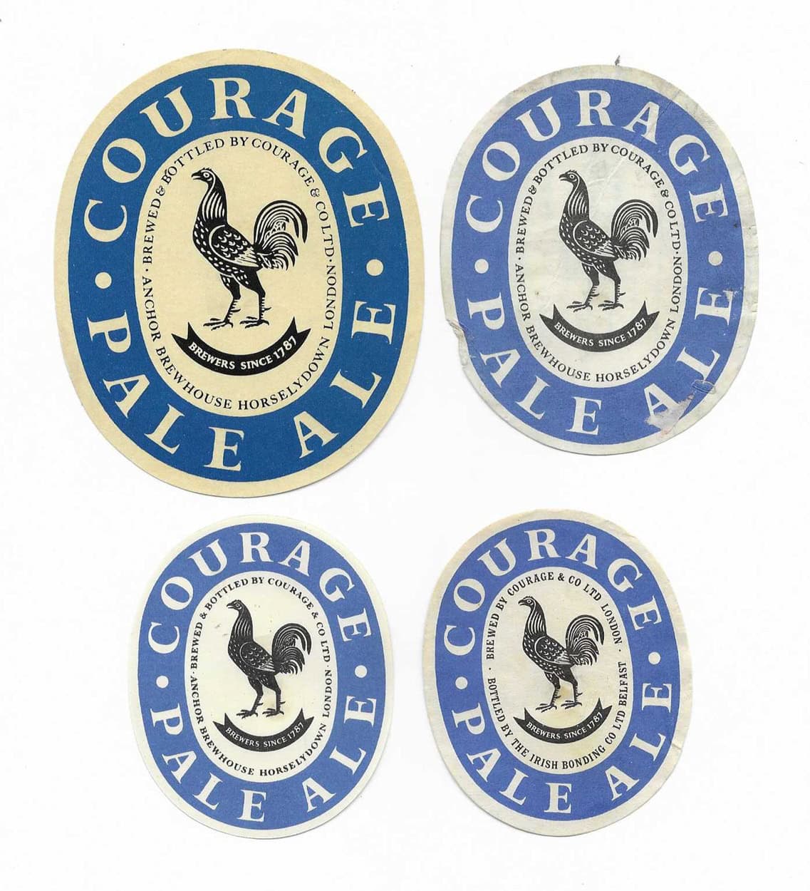COURAGE – GROUP OF 4 DIFFERENT – LARGE IS 97mm TALL – 2 SCANS – British ...