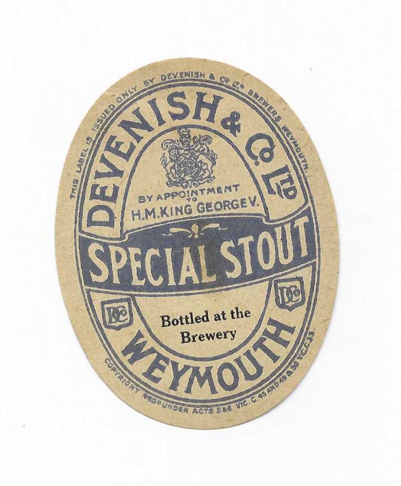 DEVENISH SPECIAL STOUT – KING GEORGE – SEE 2 PICS – British Beer Labels
