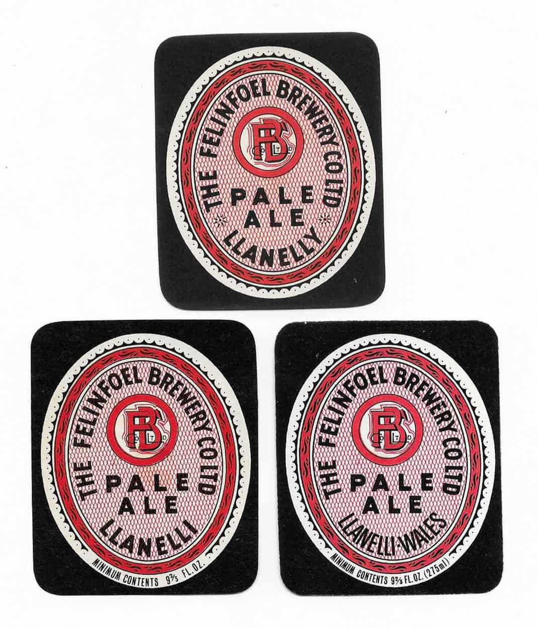 FELINFOEL – 3 DIFFERENT PALE ALE RECTANGLES – SEE BOTH PICS – British ...