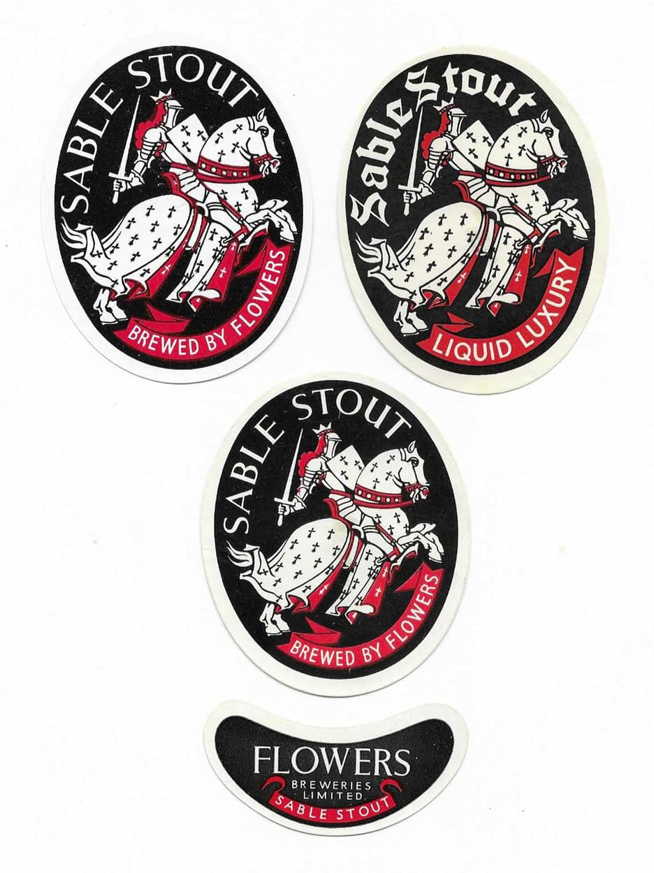 FLOWERS – SABLE STOUT GROUP – SEE BOTH PICS – British Beer Labels