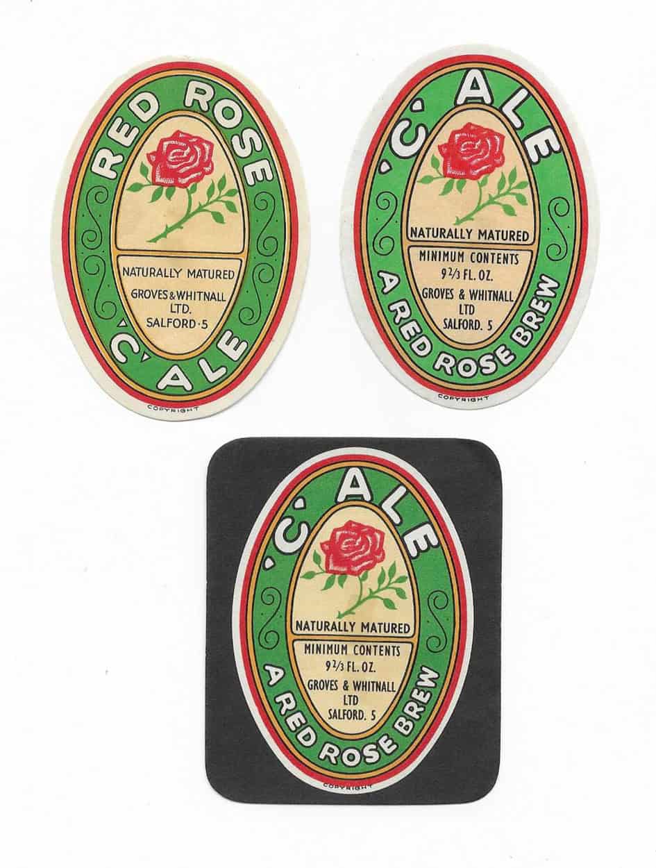 GROVES & WHITNALL OF SALFORD – C ALE RED ROSE TRIO – SEE 2 SCANS ...
