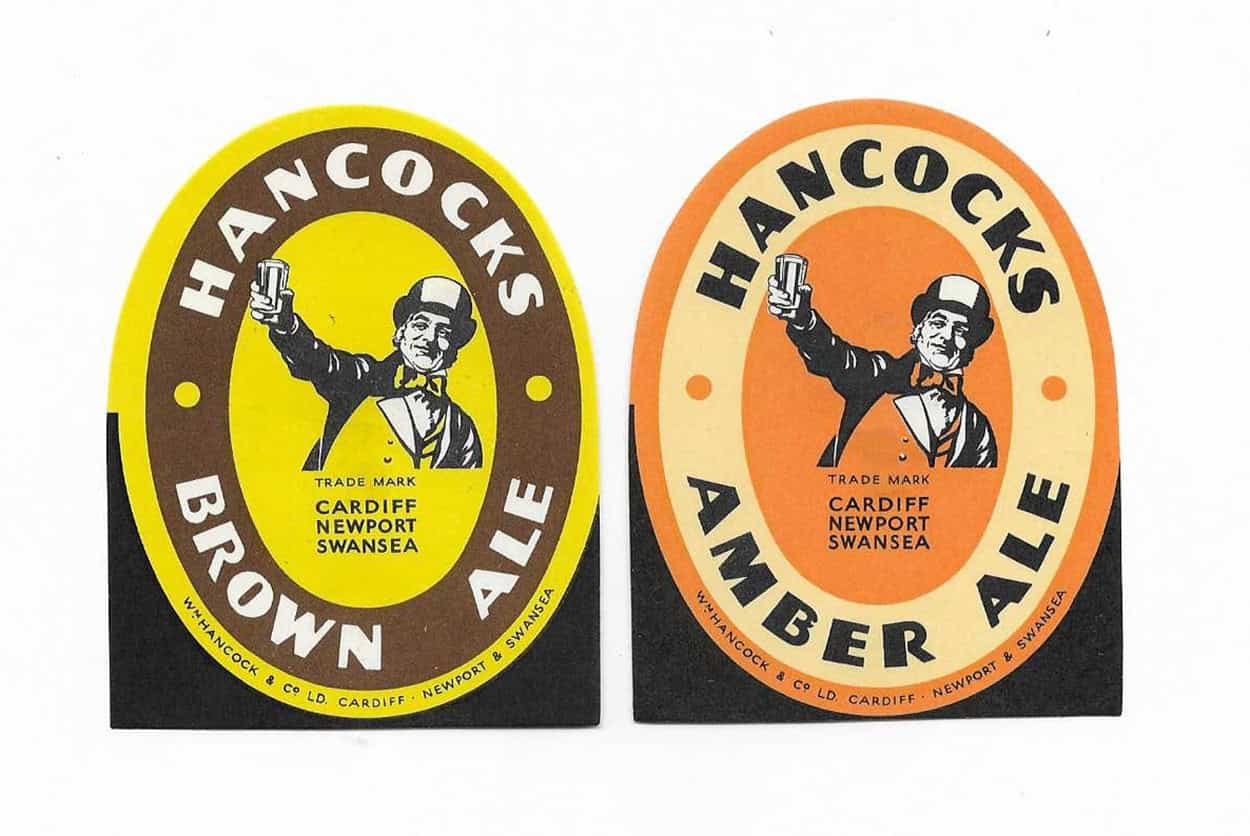 HANCOCKS – 2 ARCHED SHAPED LABELS – SEE BOTH PICS – British Beer Labels