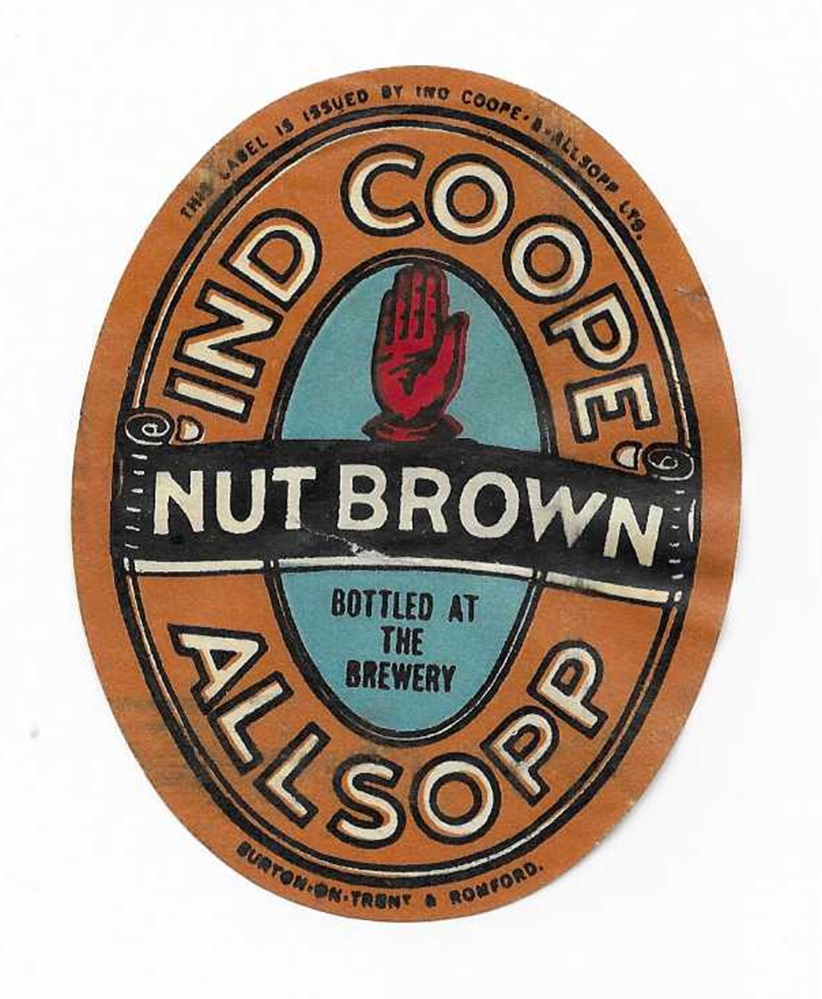 IND COOPE & ALLSOPP – NUT BROWN – BOTTLED AT BREWERY – 80mm TALL – SEE ...