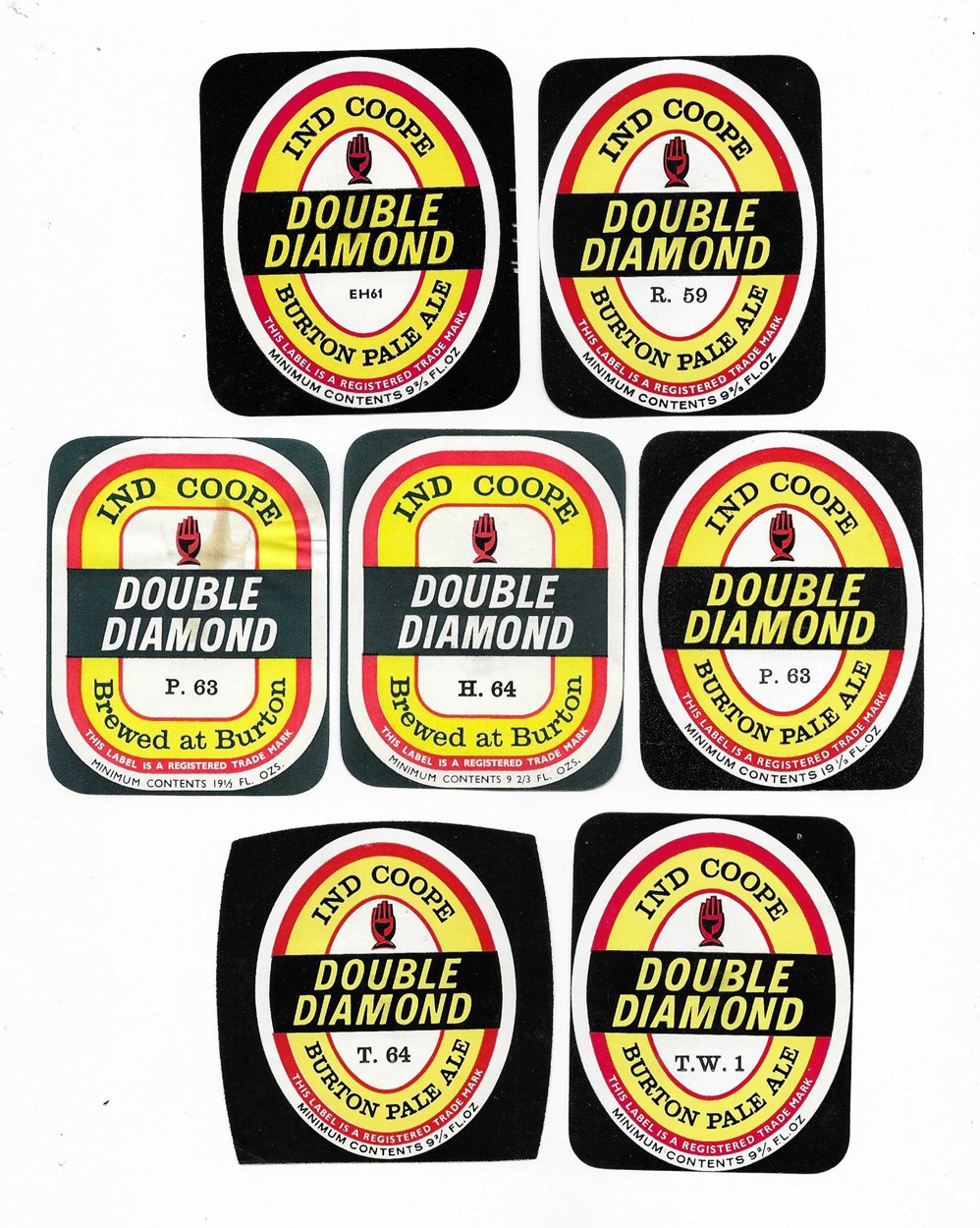IND COOPE – GROUP OF NUMBERED LABELS – SEE 2 SCANS – British Beer Labels