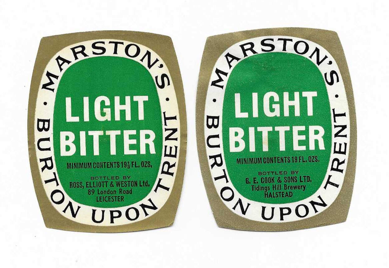 MARSTON’S – ROSS ELLIOTT & WESTON ALSO COOK OF HALSTEAD – LIGHT BITTER ...