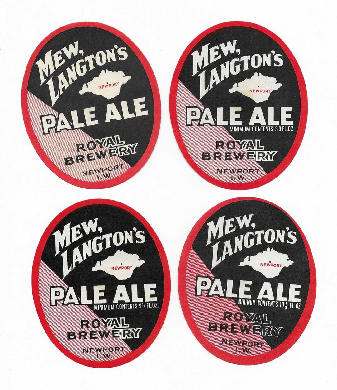 MEW LANGTON ISLE OF WIGHT – 4 DIFFERENT PALE ALE OVALS – 2 SCANS ...