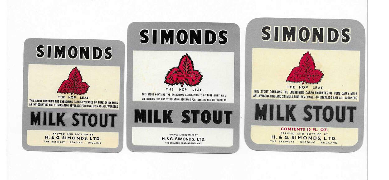 SIMONDS MILK STOUT TRIO – SEE BOTH SCANS – British Beer Labels