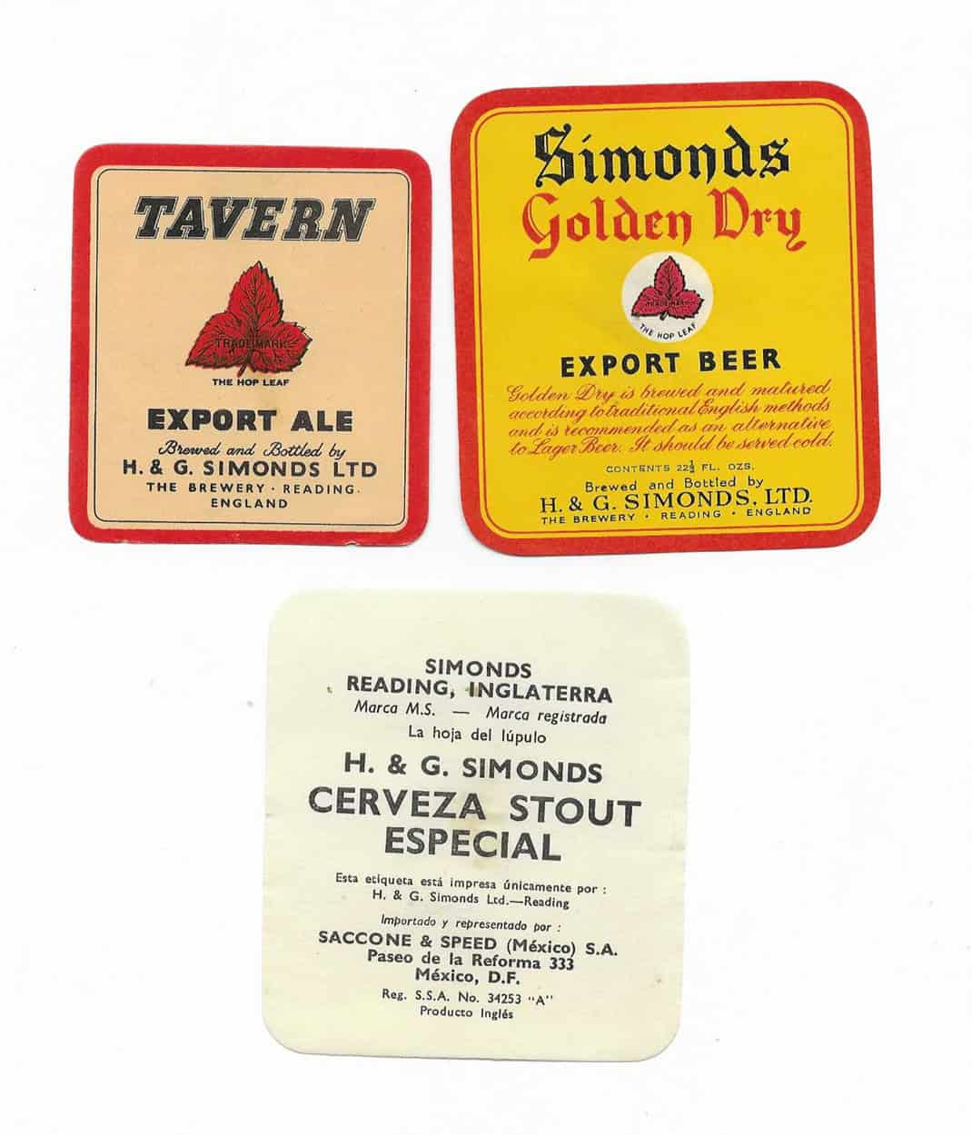 SIMONDS OF READING – ODD TRIO JKL – SEE BOTH SCANS – British Beer Labels