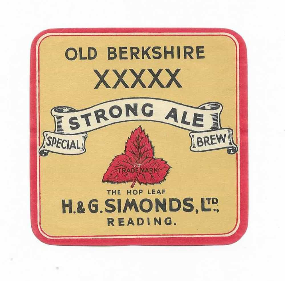 SIMONDS – OLD BERKSHIRE XXXXX – 78mm SQ – SEE BOTH PICS – British Beer ...