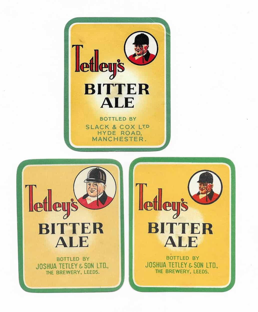 TETLEY OF LEEDS – 3 DIFFERENT BITTER ALE LABELS – SEE BOTH PICS ...